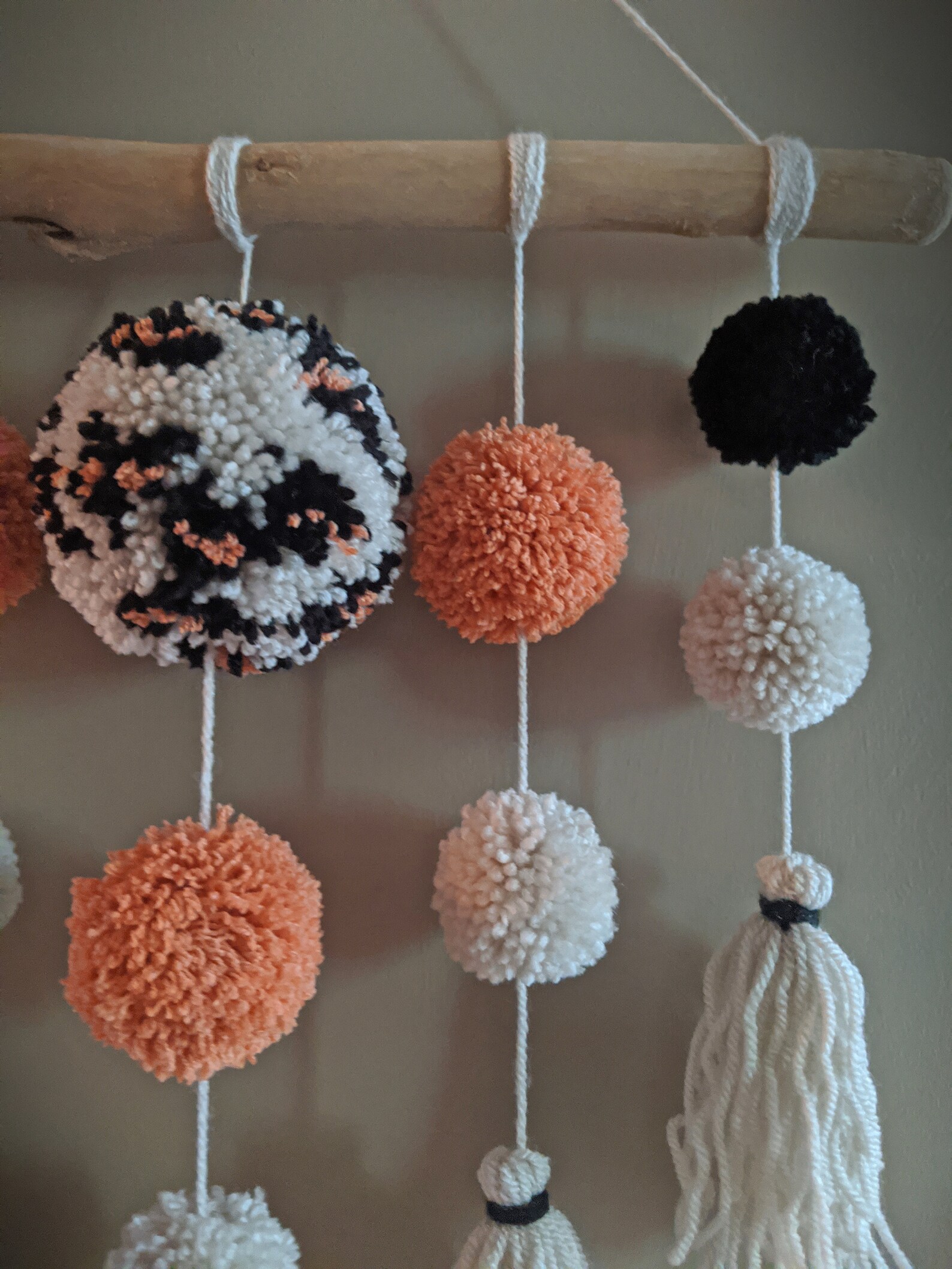 Neutral Leopard Pom Pom Wall Hanging FREE SHIPPING - Etsy