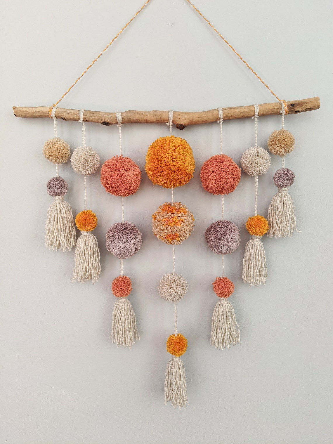 Large Neutral Pom Pom Wall Hanging FREE SHIPPING | Etsy