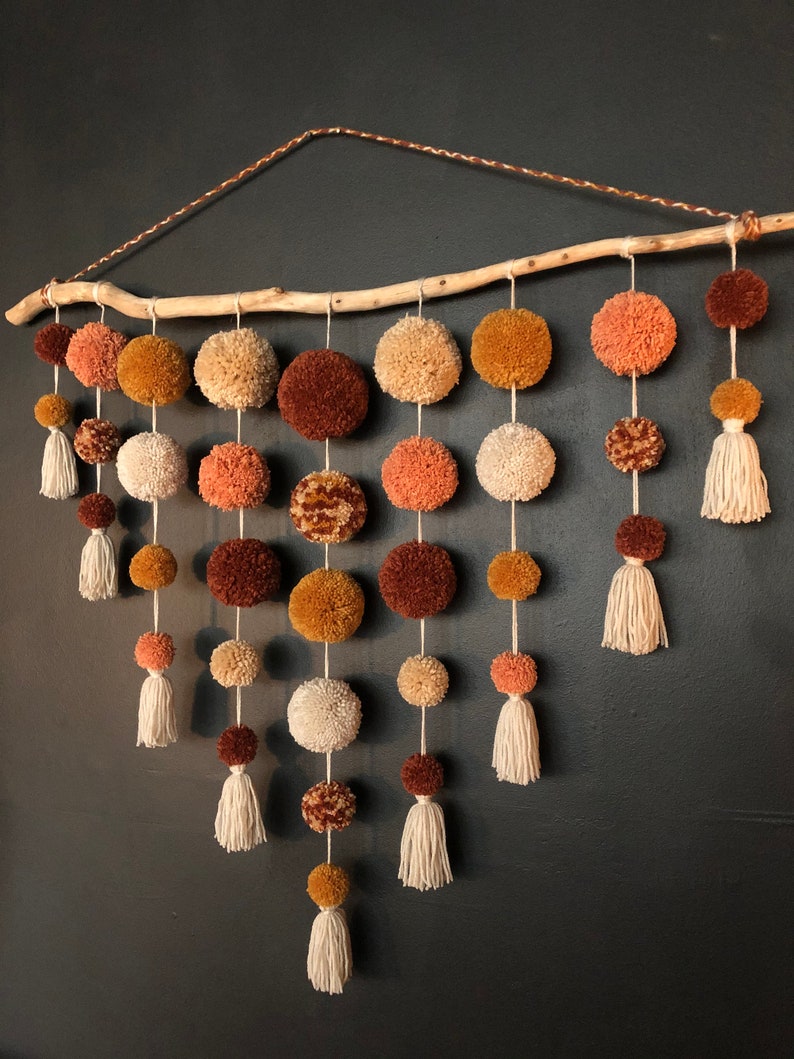 Extra Large Rustic Pom Pom Wall Hanging FREE SHIPPING - Etsy