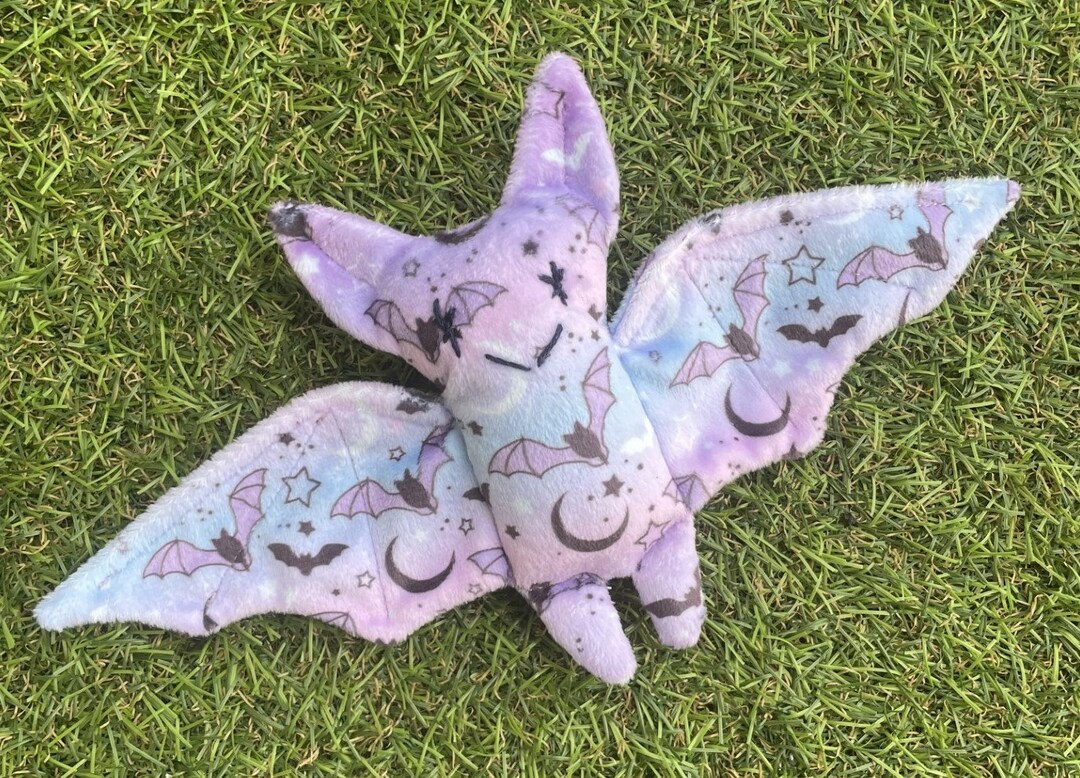 Bat Poppet Plushie Moon Star and Bats Plush Poppet Cute Bat Familiar - Etsy