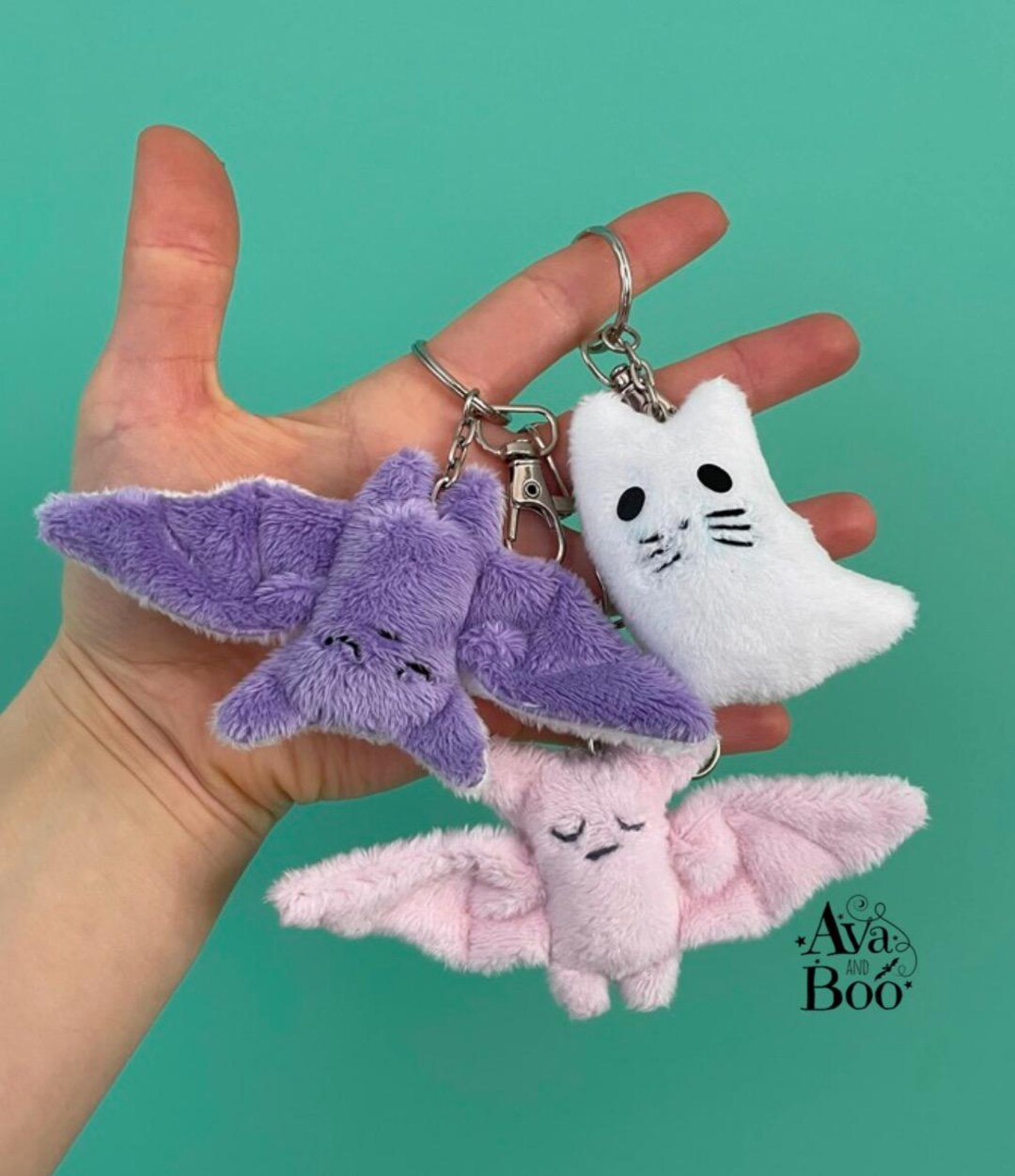 Bat Plushie Keyring Ghost Keyring Cute Bat Bag Charm Kawaii Ghost Bag ...