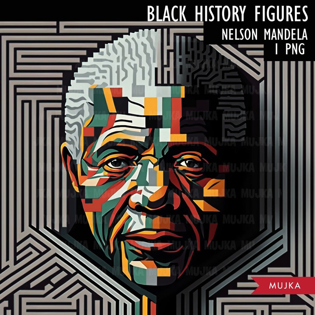 Black History PNG, Nelson Mandela Poster, Black History Cards ...
