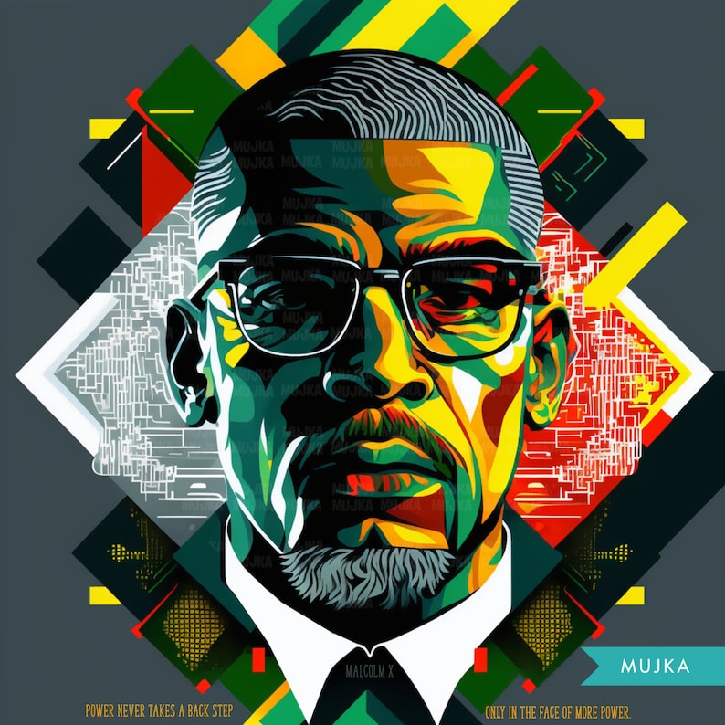 Black History PNG Malcolm X Png Black History Art Card - Etsy