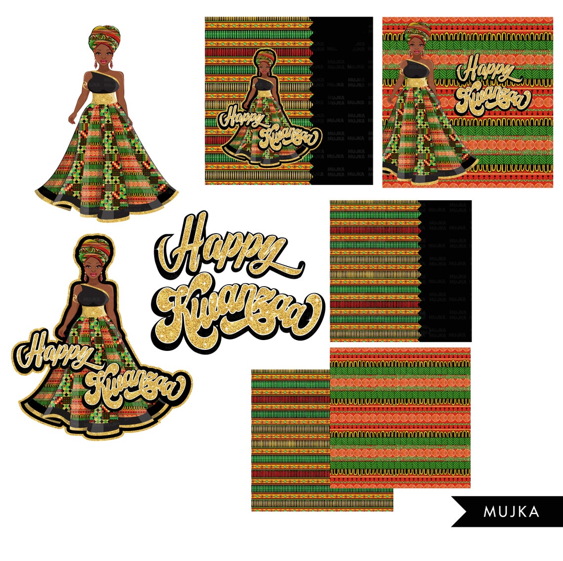 Kwanzaa Png Black Woman Png Kwanzaa Digital Papers - Etsy Canada