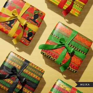 Kwanzaa Digital Papers, Juneteenth Backgrounds, Black History Patterns ...