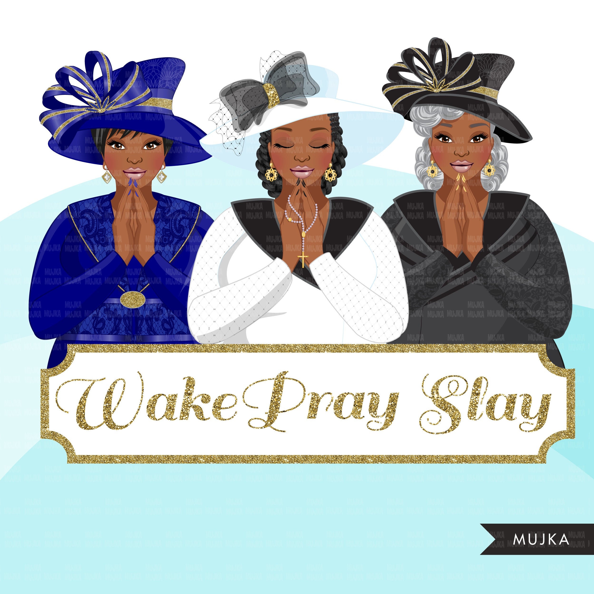 African American Church Women Clipart