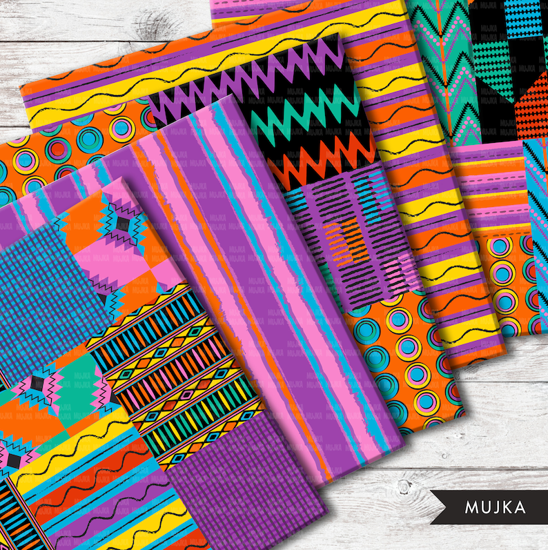 African Digital Papers African Patterns Ankara Kente Wax - Etsy