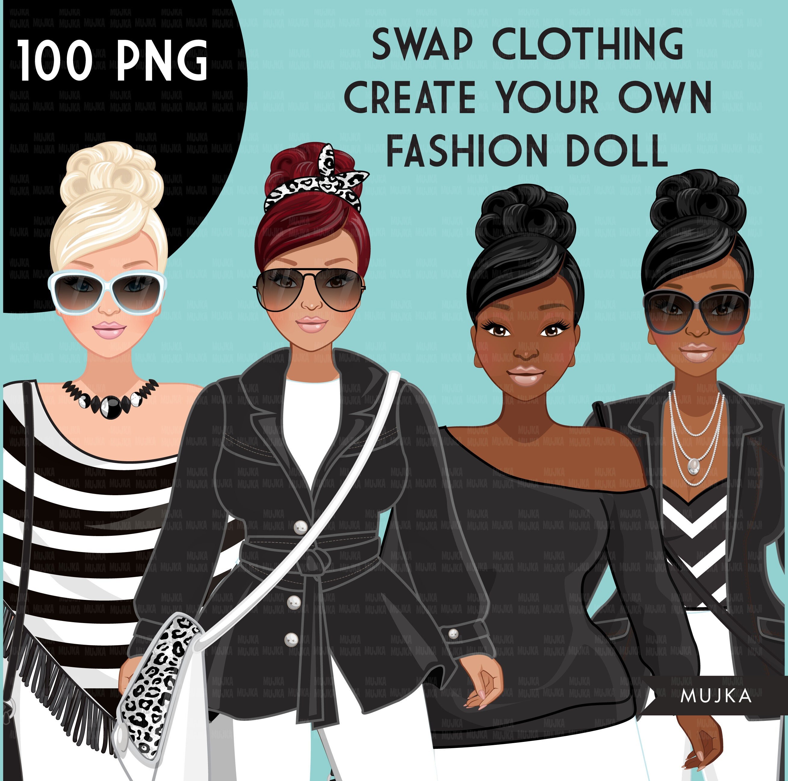 Fashion Doll Creator Digital Doll Creator Dress up Clipart - Etsy