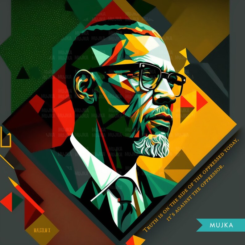 Black History PNG, Malcolm X Png, Black History Art Card, Black History ...