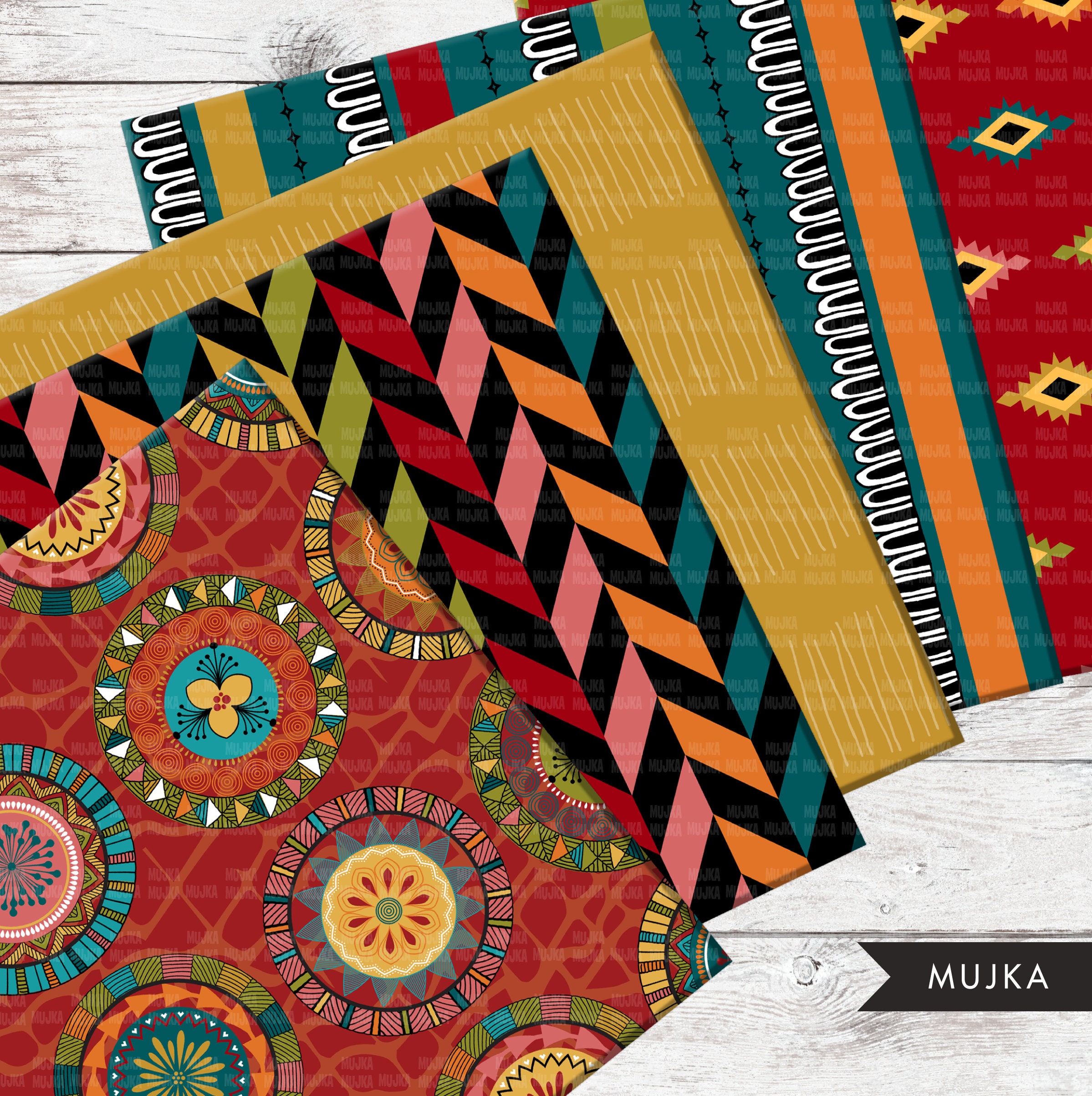 African Digital Papers African Patterns Ankara Kente Wax - Etsy