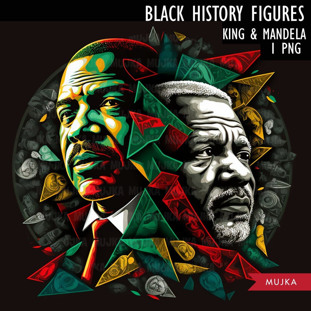 Black History PNG, MLK, Nelson Mandela Posters, Black History Cards ...