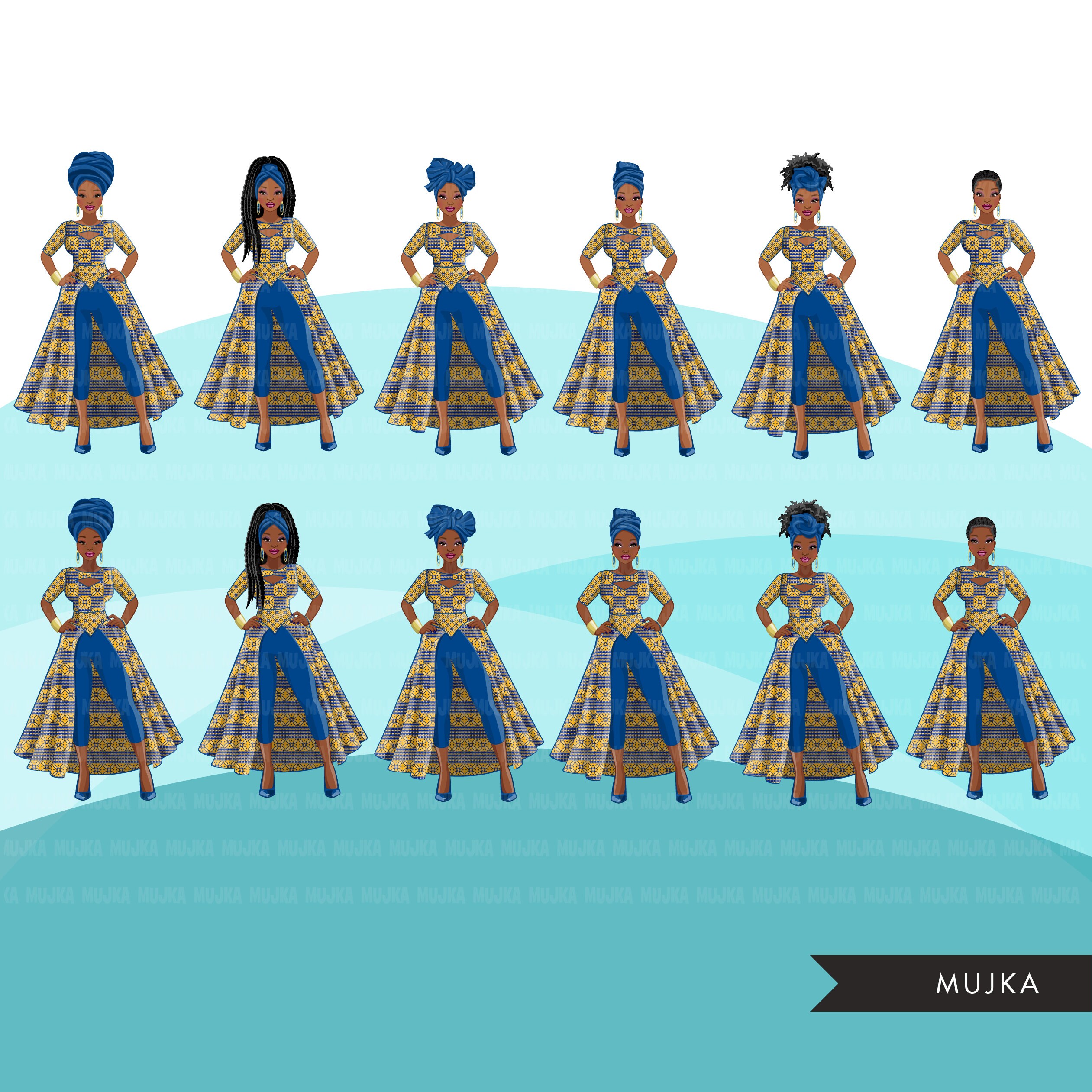 African Woman Png, Royal Blue Gold, African Dress, Black Woman ...