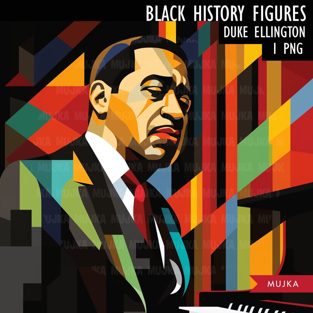 Black History PNG, Duke Ellington Poster, Black History Cards ...