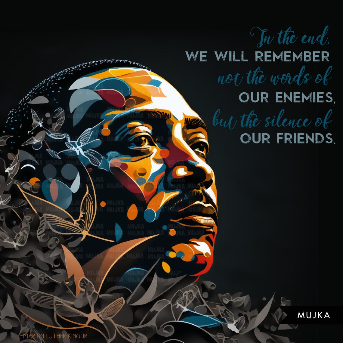 Black History PNG MLK Png MLK Art Black History Card Black - Etsy