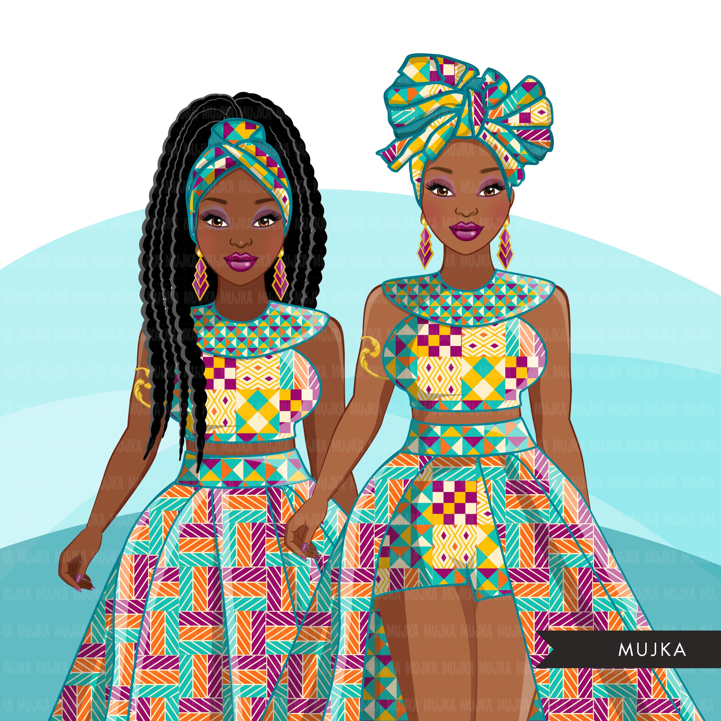 African Woman Png, Geometric African Dress, Head Wrap, Black Woman ...