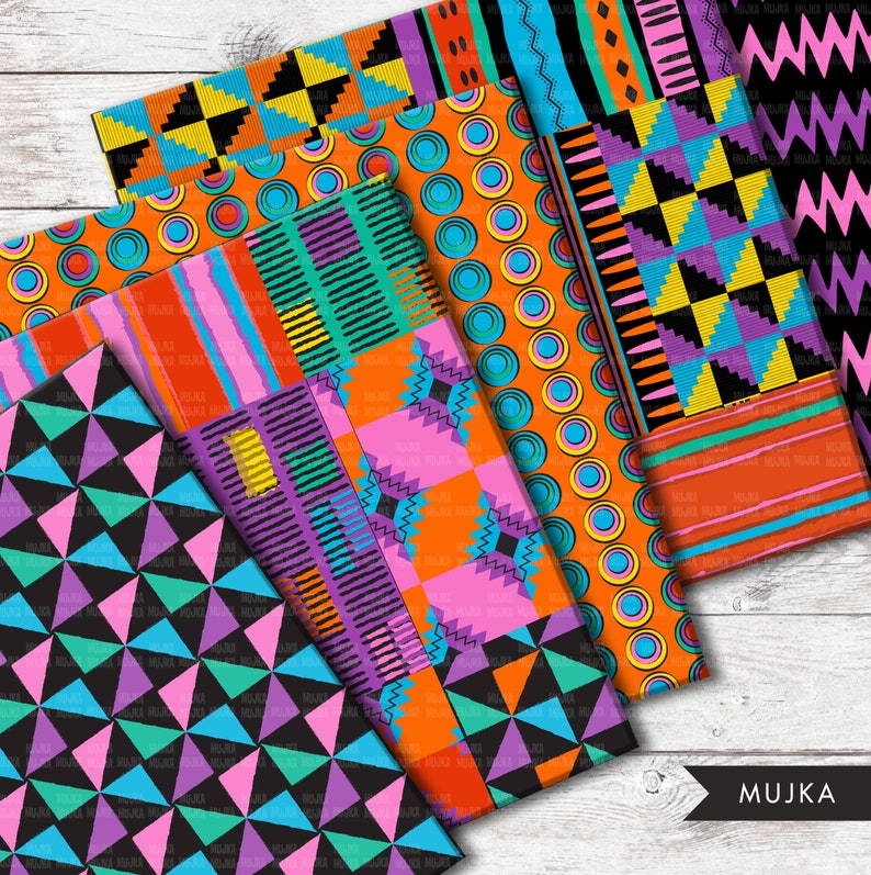 African Digital Papers African Patterns Ankara Kente Wax - Etsy