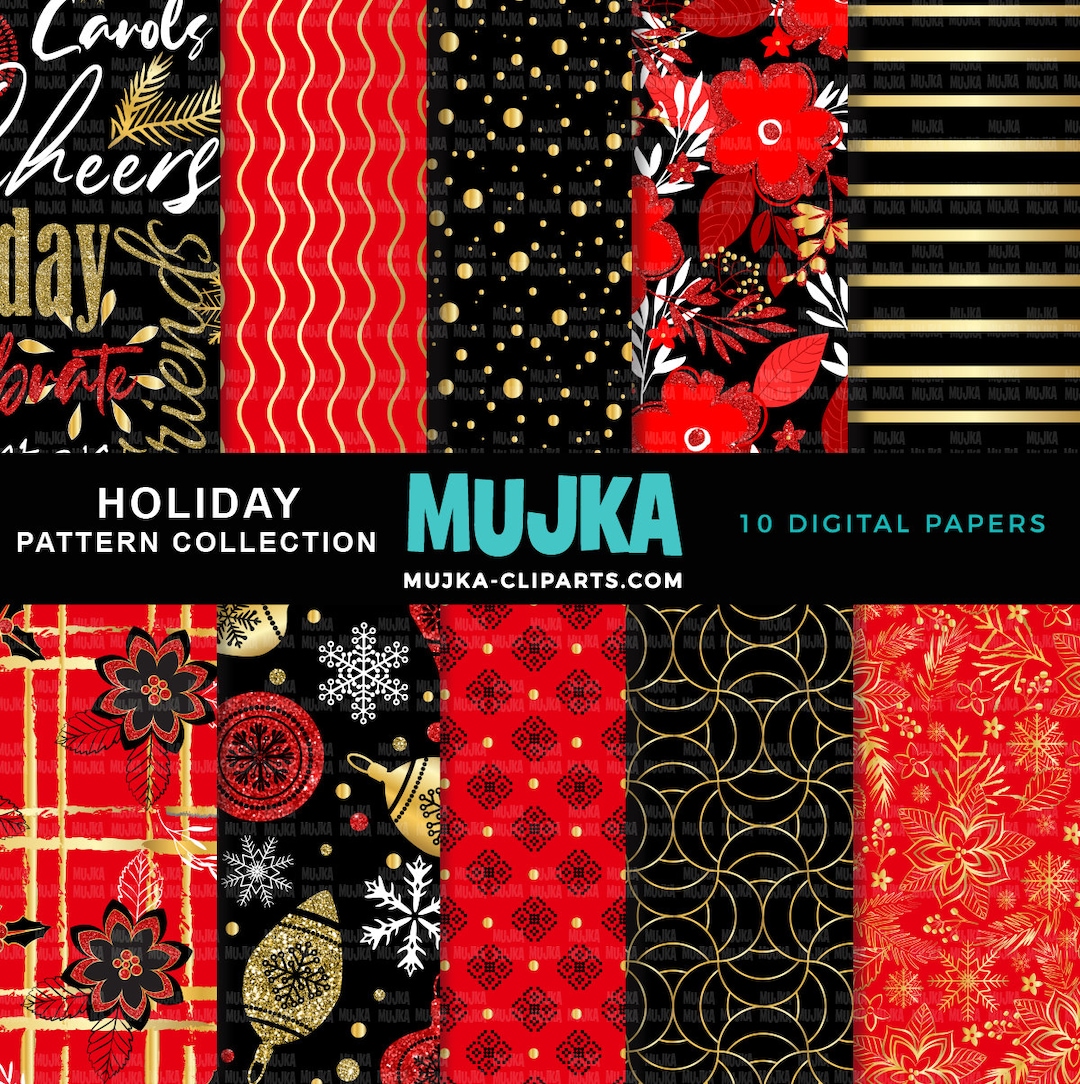 Christmas Digital Papers, Glam Digital Papers, Gold Glitter Papers ...