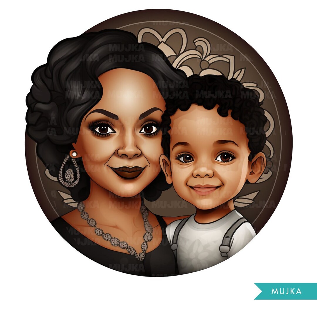 Mothers Day Png, Mother's Day Art, Latina Mother and Son Clipart ...
