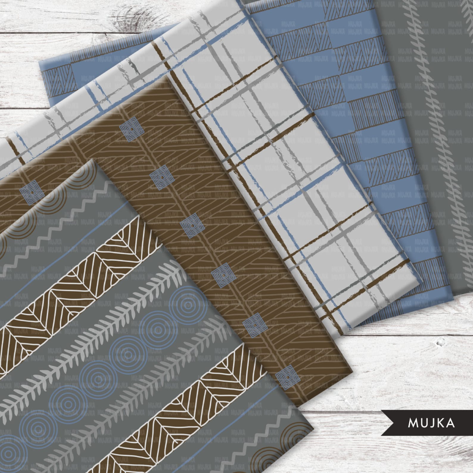 Masculine Digital Papers, Men's Digital Patterns, Seamless Scrapbook ...