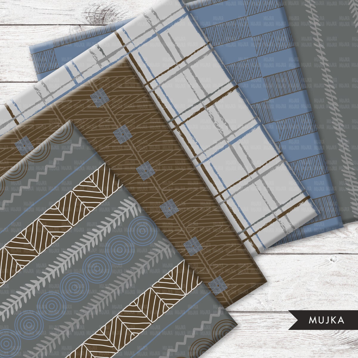 Masculine Digital Papers, Men's Digital Patterns, Seamless Scrapbook ...