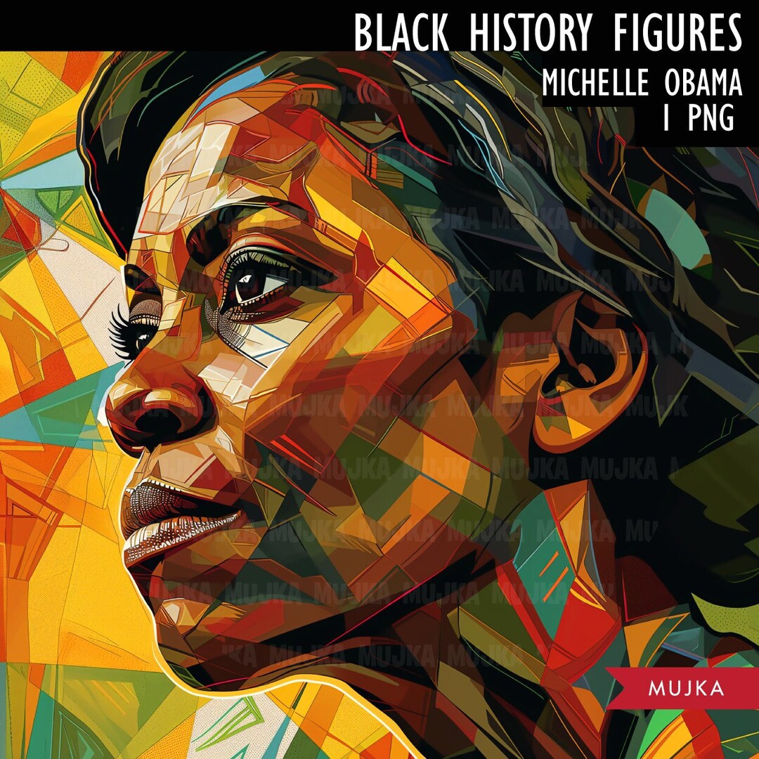 Black History PNG, Michelle Obama Poster, Black History Cards ...