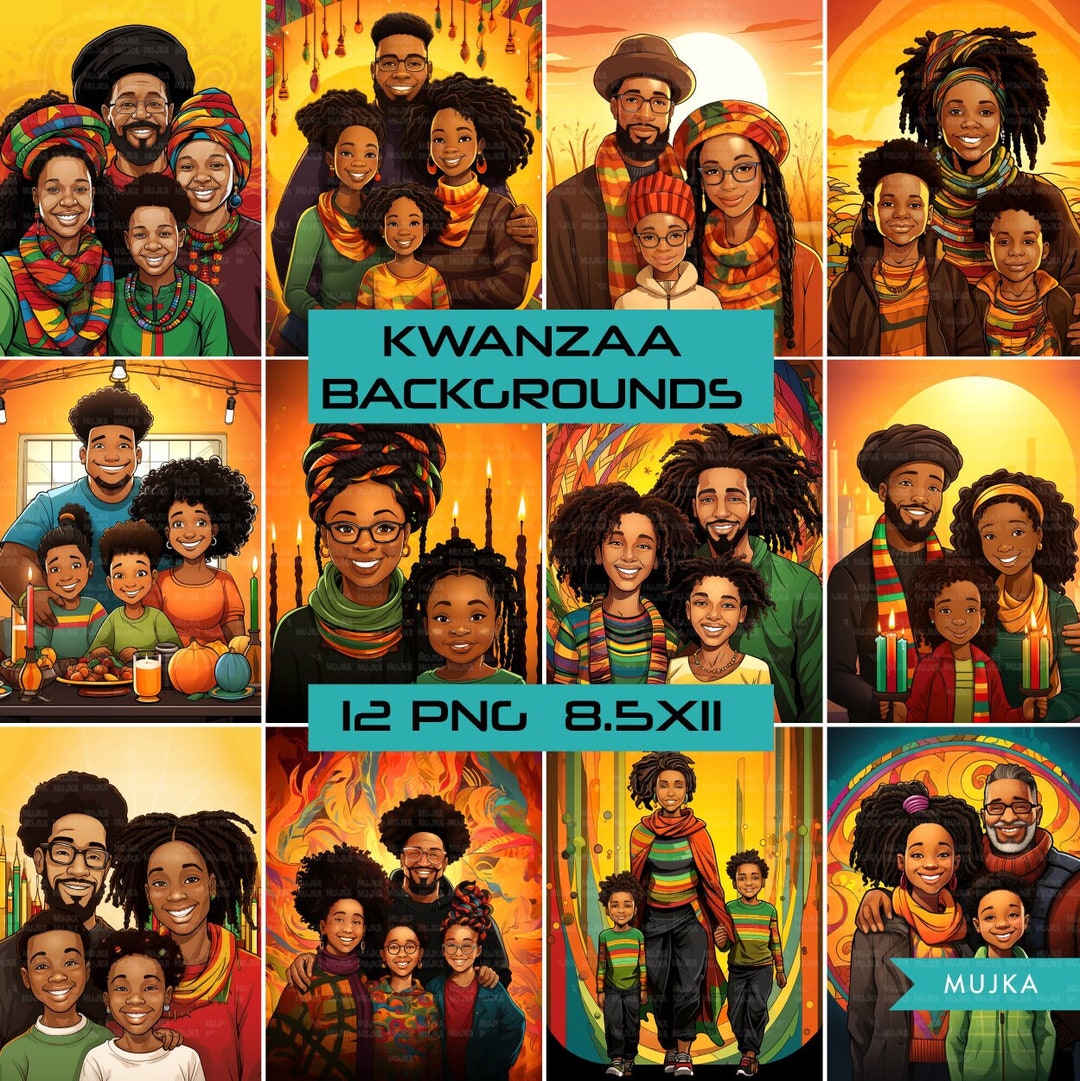Kwanzaa Png, Black Family Png, Kwanzaa Backgrounds, Journal Covers ...