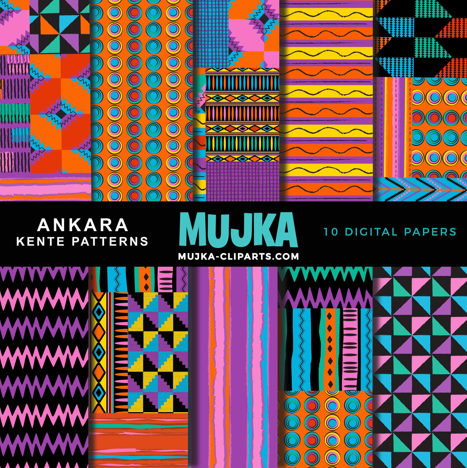 African Digital Papers, African Patterns, Ankara Kente Wax Patterns ...