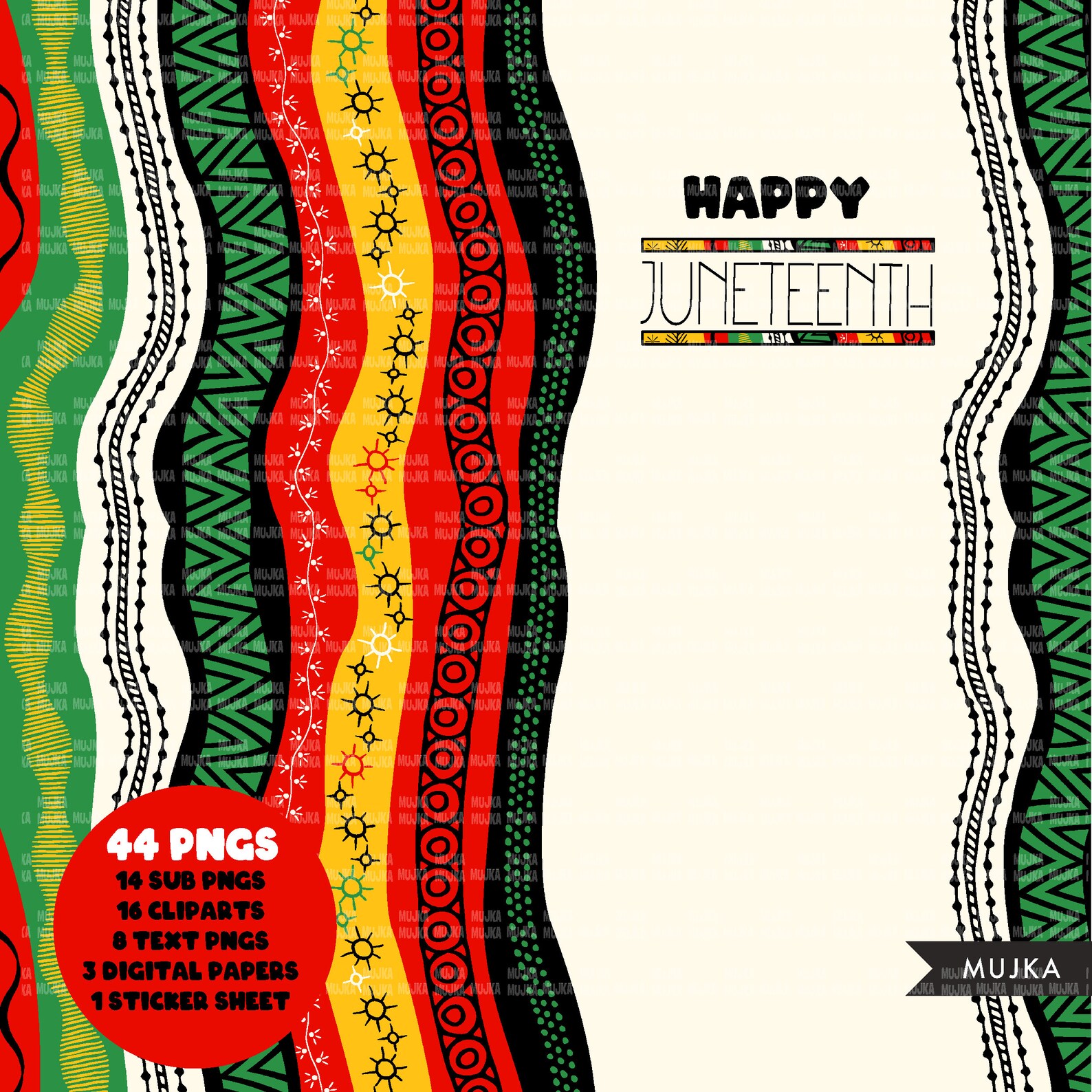 Juneteenth Png, Juneteenth Clipart Bundle, Juneteenth Stickers ...