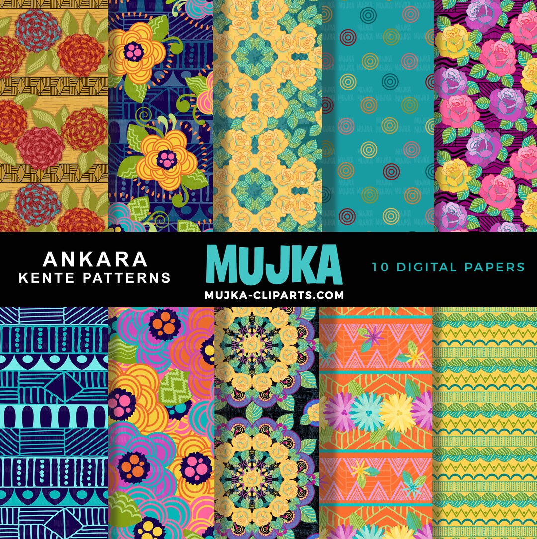 African Digital Papers, African Patterns, Ankara Kente Wax Patterns ...