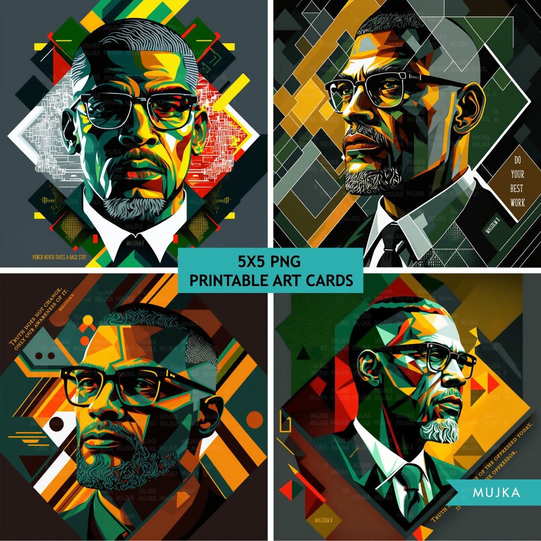 Black History PNG, Malcolm X Png, Black History Art Card, Black History ...
