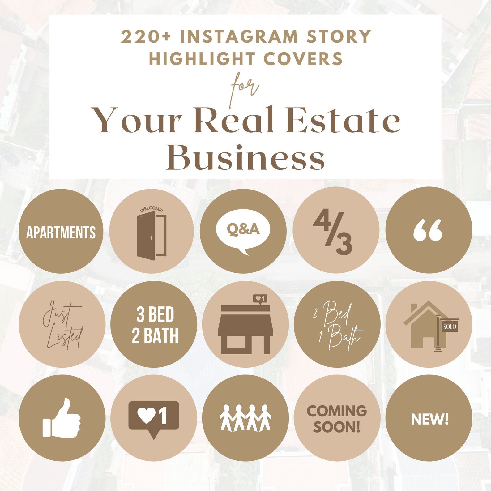 Beige Aesthetic Real Estate Instagram Highlight Covers | Neutral IG ...