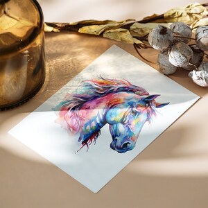 Watercolor Rainbow Horse Clipart Horses Print Rainbow Horse PNG Digital ...