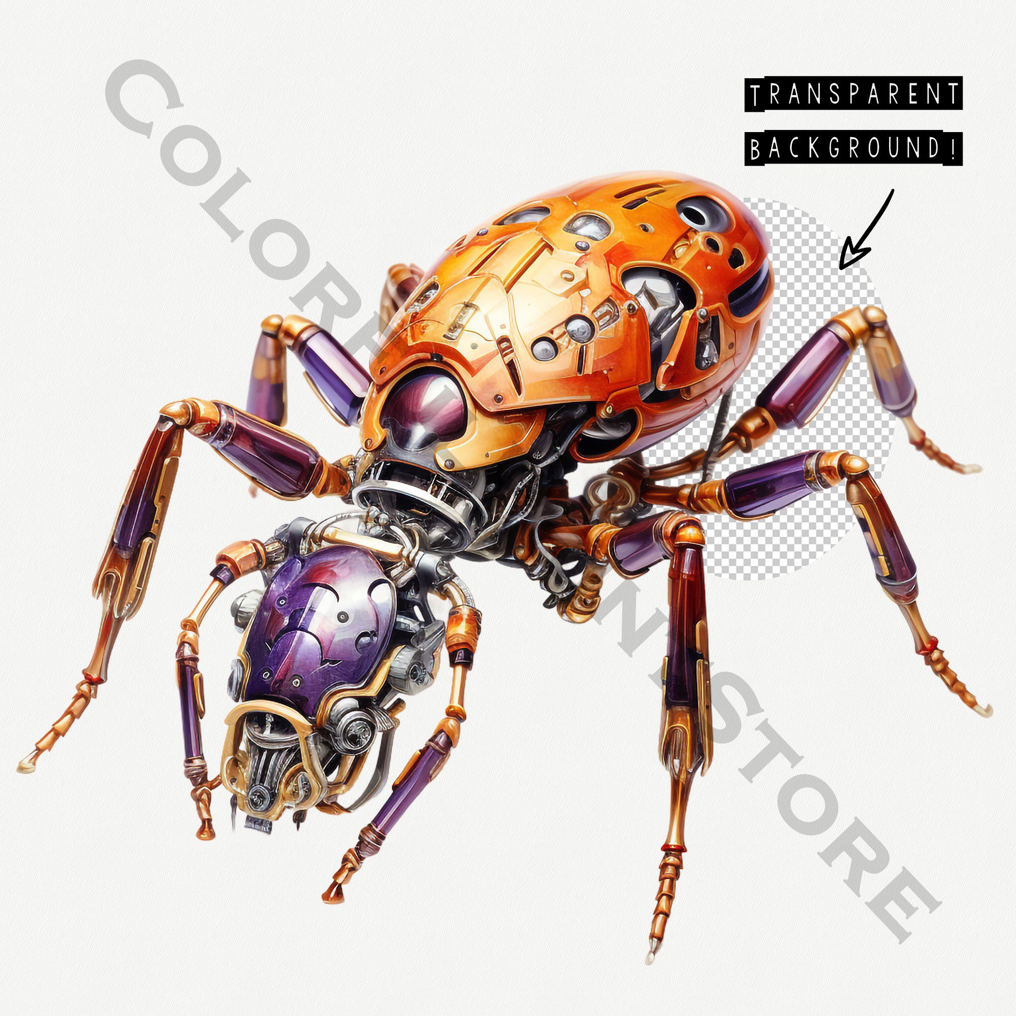 Watercolor Steampunk Insects Clipart Bundle Steampunk Insect PNG Set ...