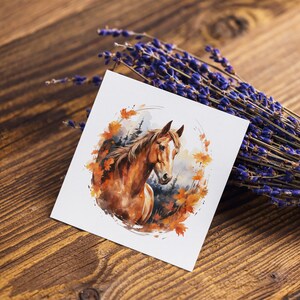 Watercolor Horse Clipart Bundle, Autumn Horse Print, Fall Horse PNG Set ...