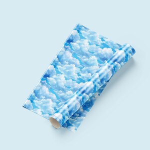 Blue Sky Watercolor Clouds Digital Paper Cloudy Sky Printable Paper ...