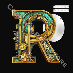 Steampunk Alphabet Clip Art Steampunk Lettering Steampunk Letters ...