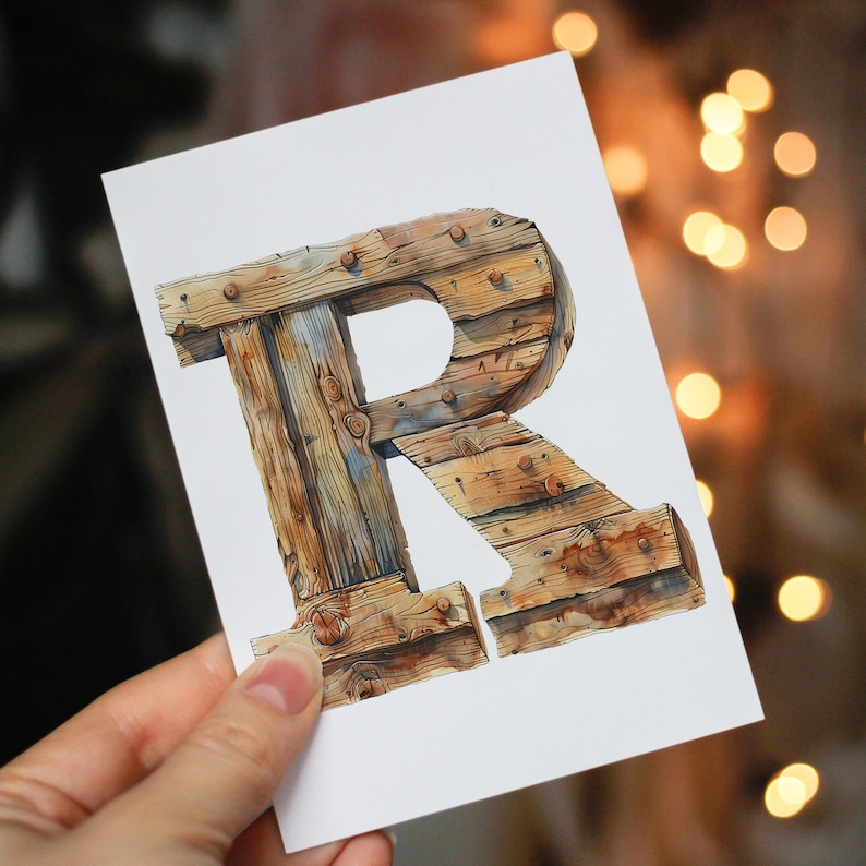 Wooden Alphabet Clipart Wooden Lettering PNG Wooden Letters PNG Set ...