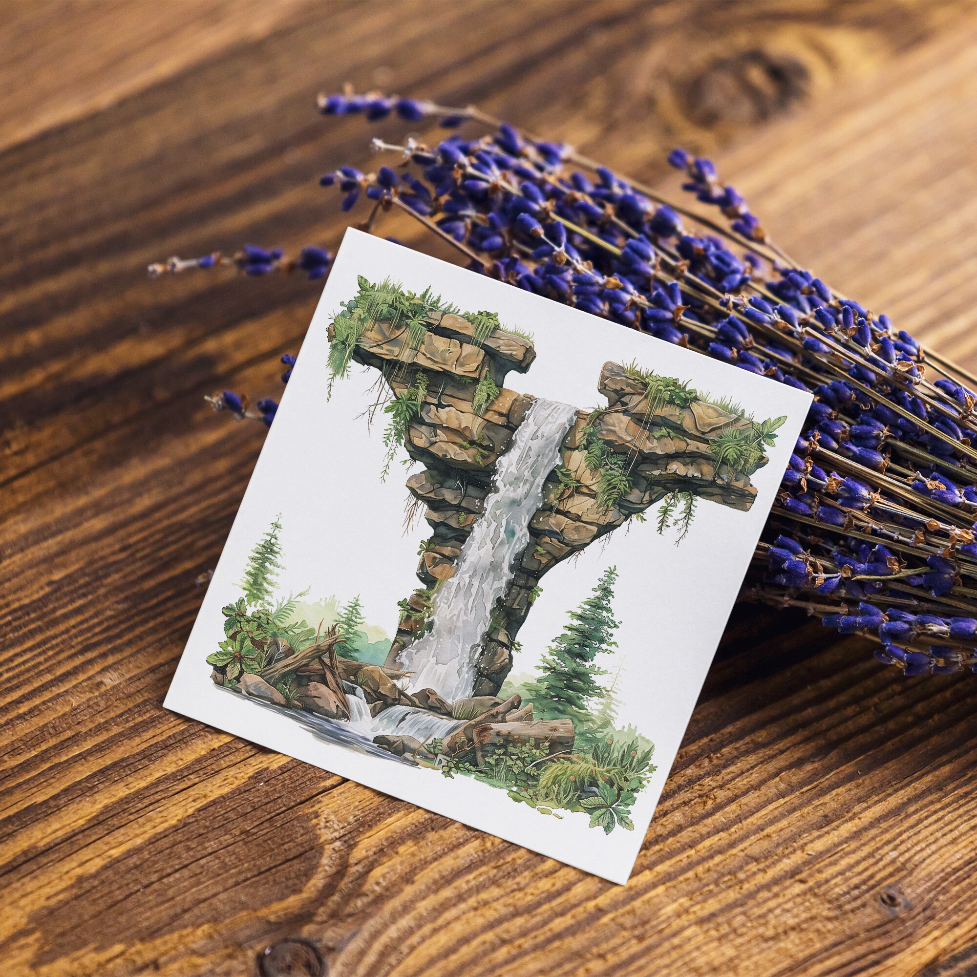 Watercolor Waterfall Alphabet Clipart PNG Waterfall Letters PNG Set ...