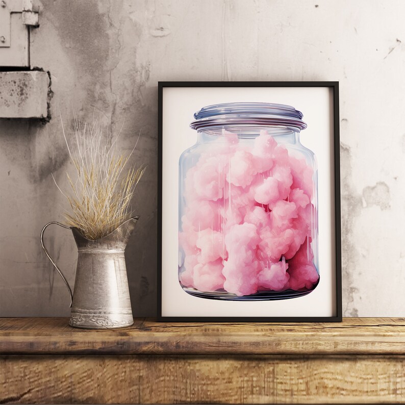 Watercolor Cotton Candy Jar PNG Bundle Cotton Candy Clip Art - Etsy