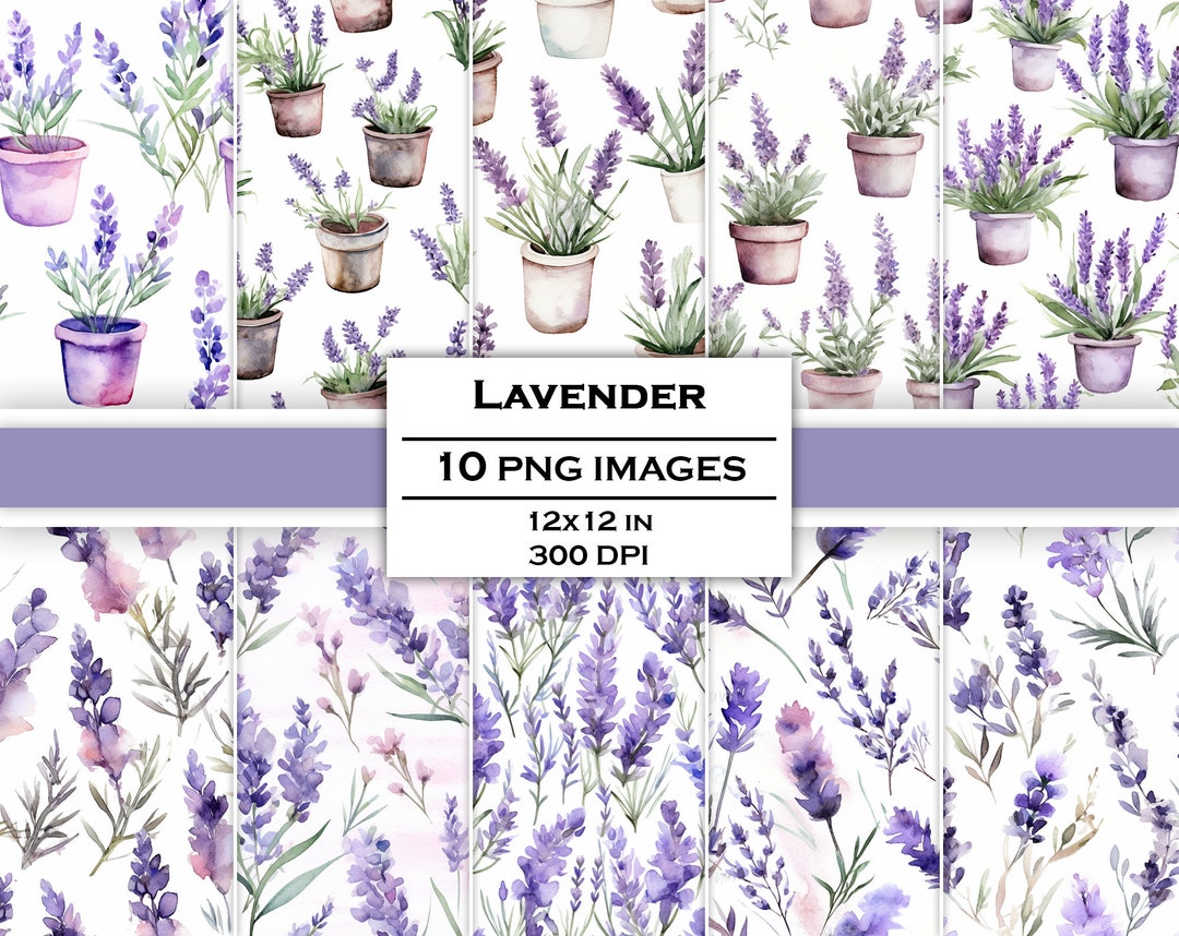 Watercolor Lavender Digital Paper Lavender Printable Paper Lavender ...