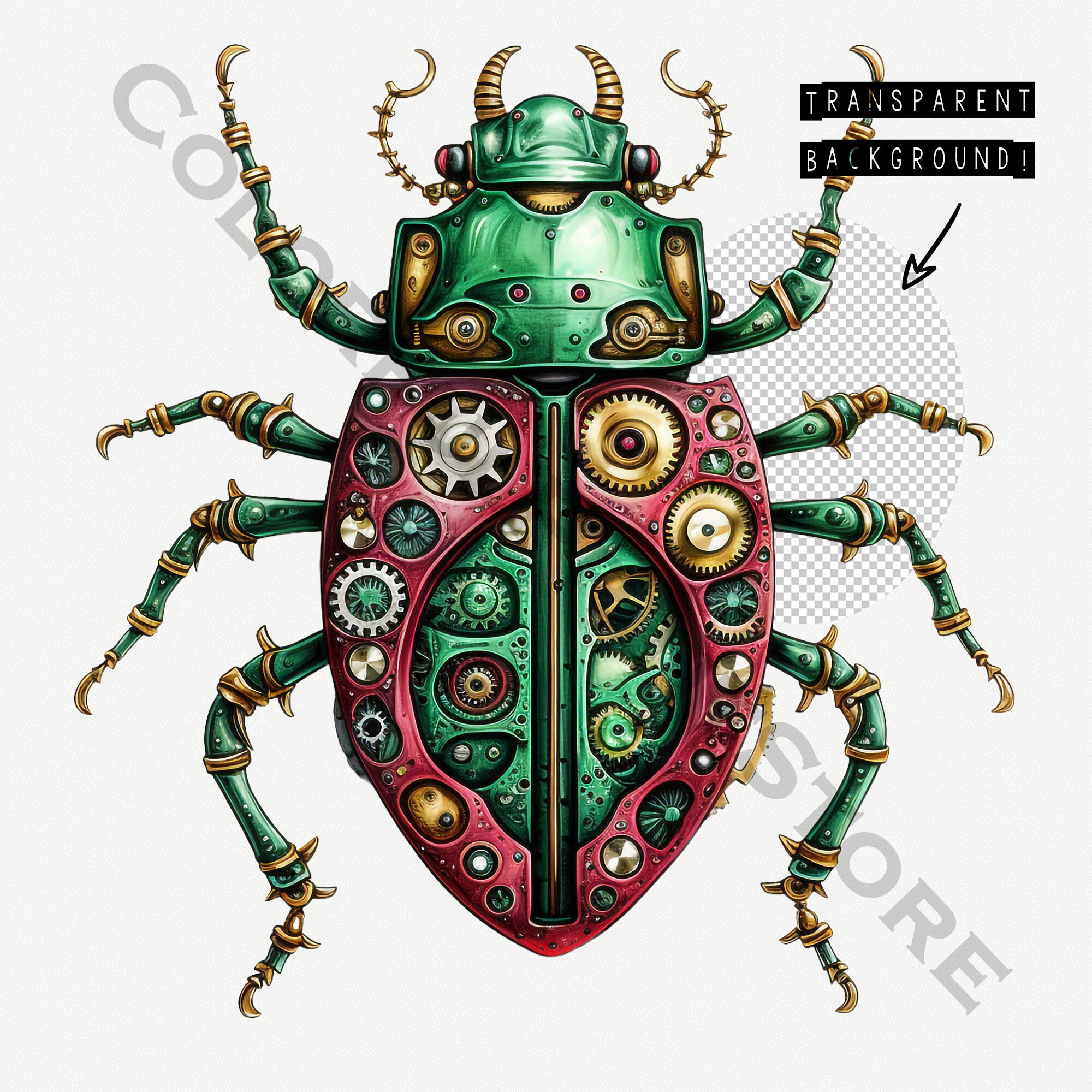 Watercolor Steampunk Insects Clipart Bundle Steampunk Insect PNG Set ...