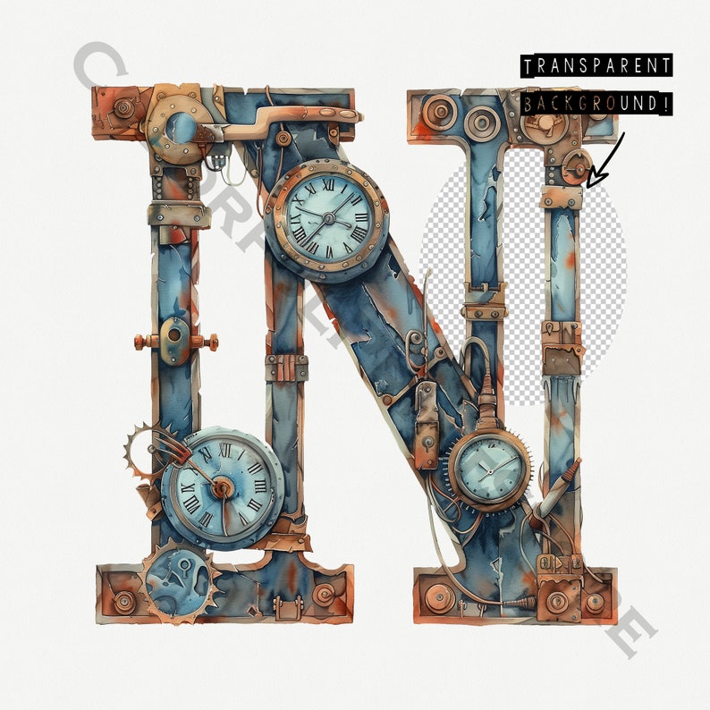 Steampunk Alphabet Clip Art Steampunk Lettering Steampunk Letters ...