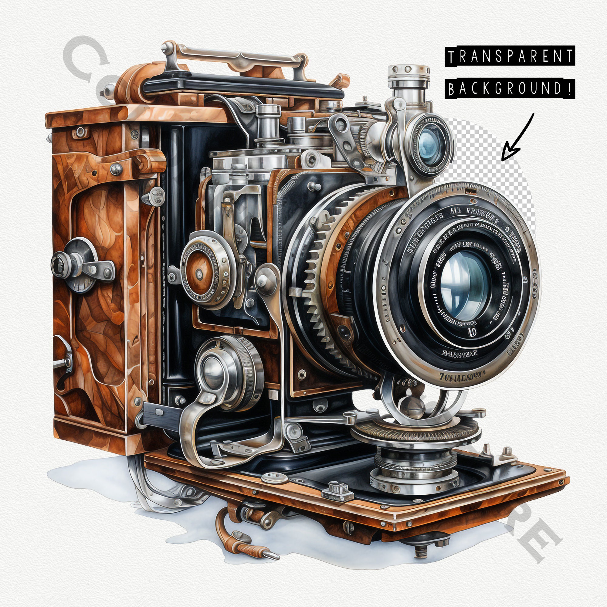 Watercolor Steampunk Clipart Bundle Technology Lover Vintage Elements ...