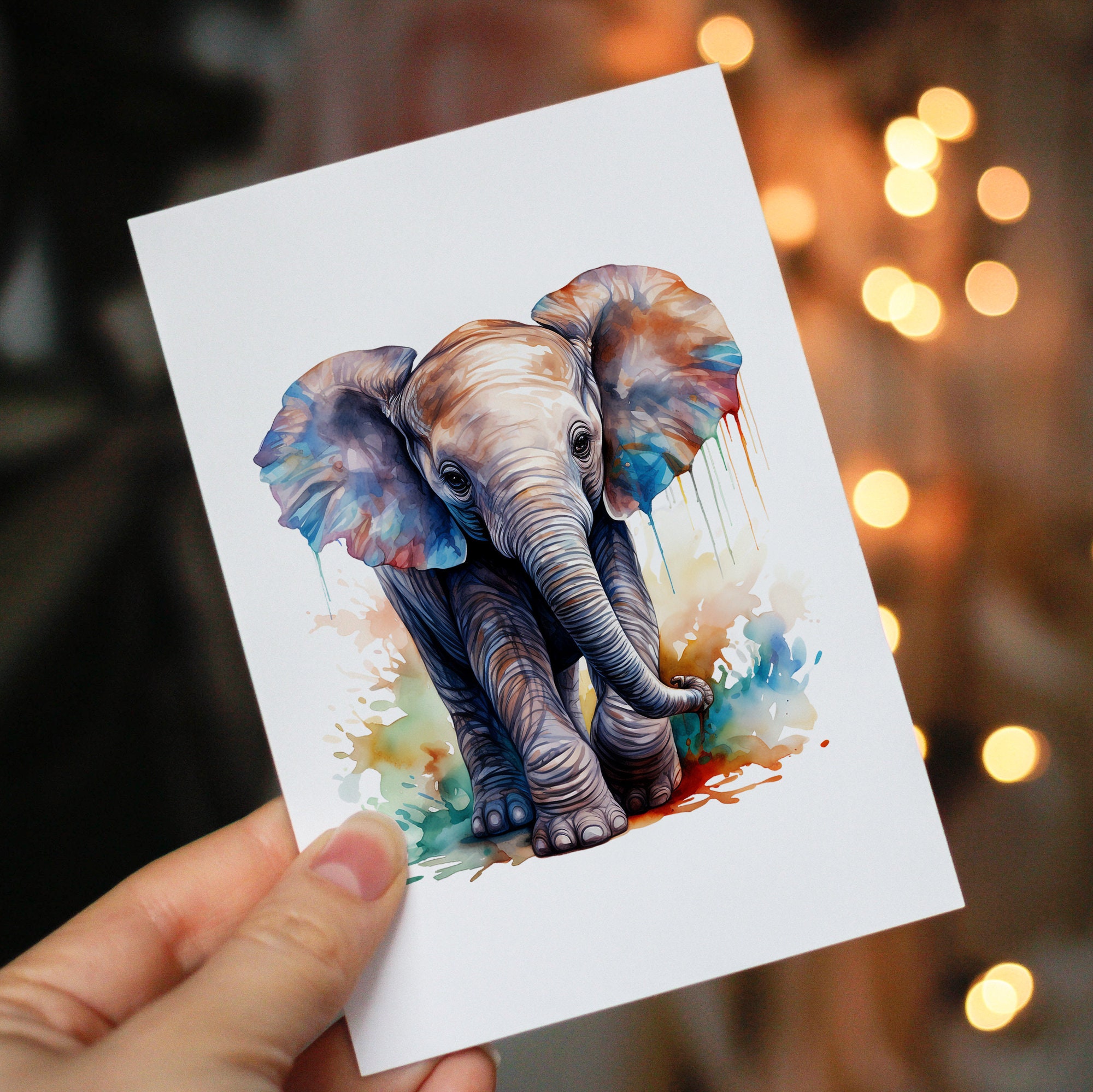 Watercolor Elephant Clipart Bundle Colorful Elephants PNG Set ...