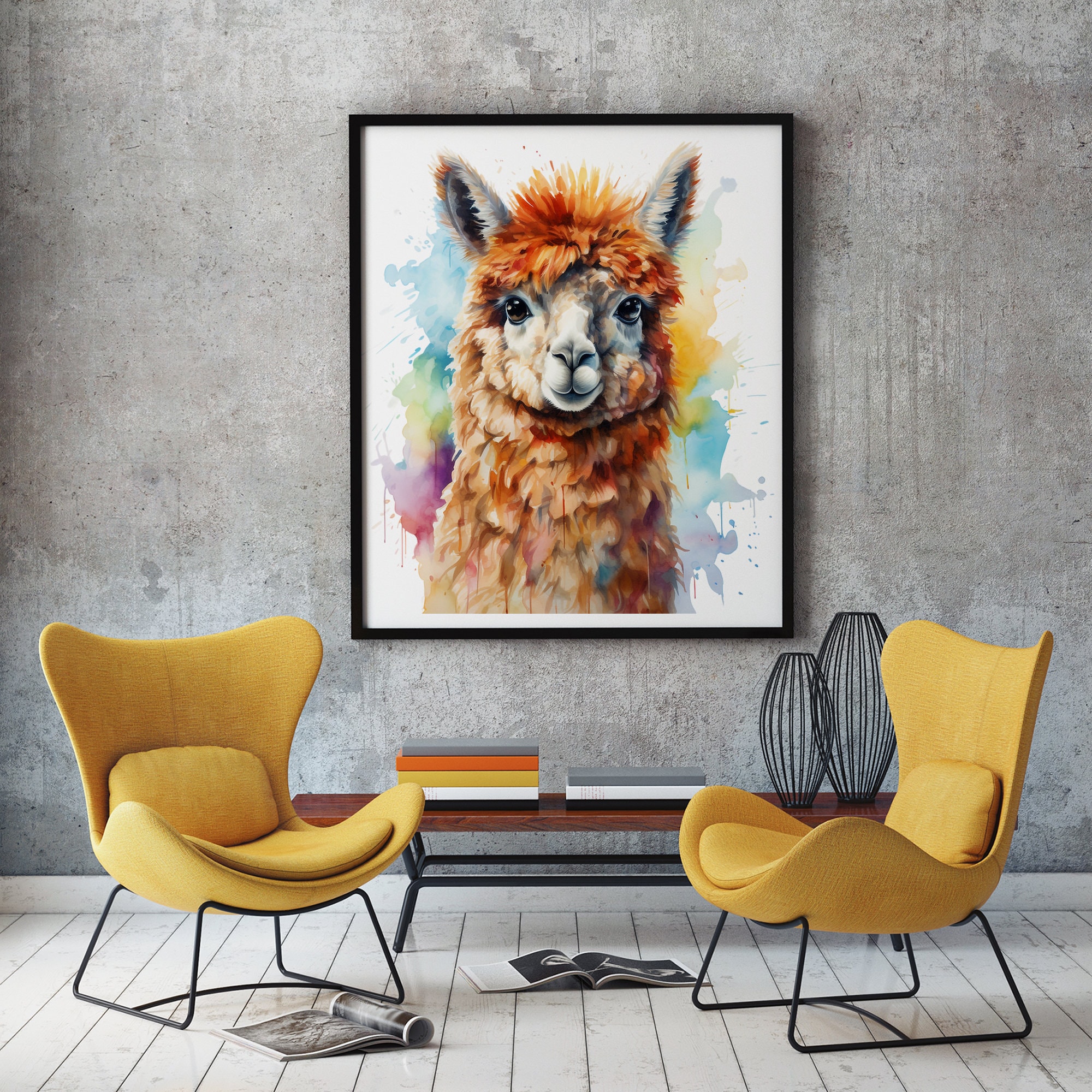 Watercolor Alpaca Clipart Bundle Colorful Alpaca PNG Set Original ...