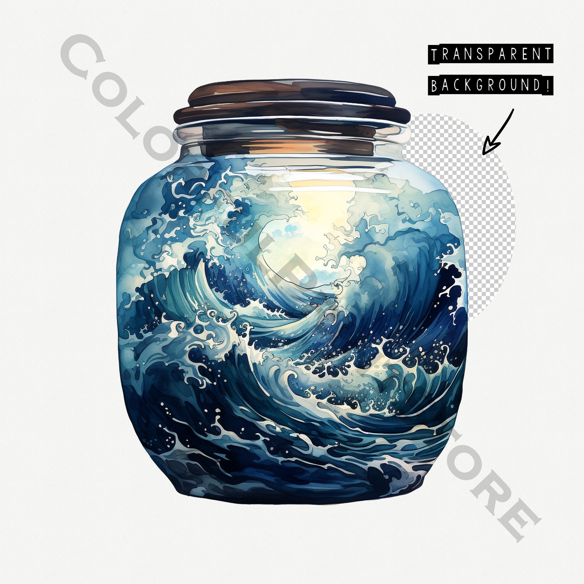 Watercolor Storm Clip Art Storm Jar PNG Storm in a Bottle PNG Stormy ...