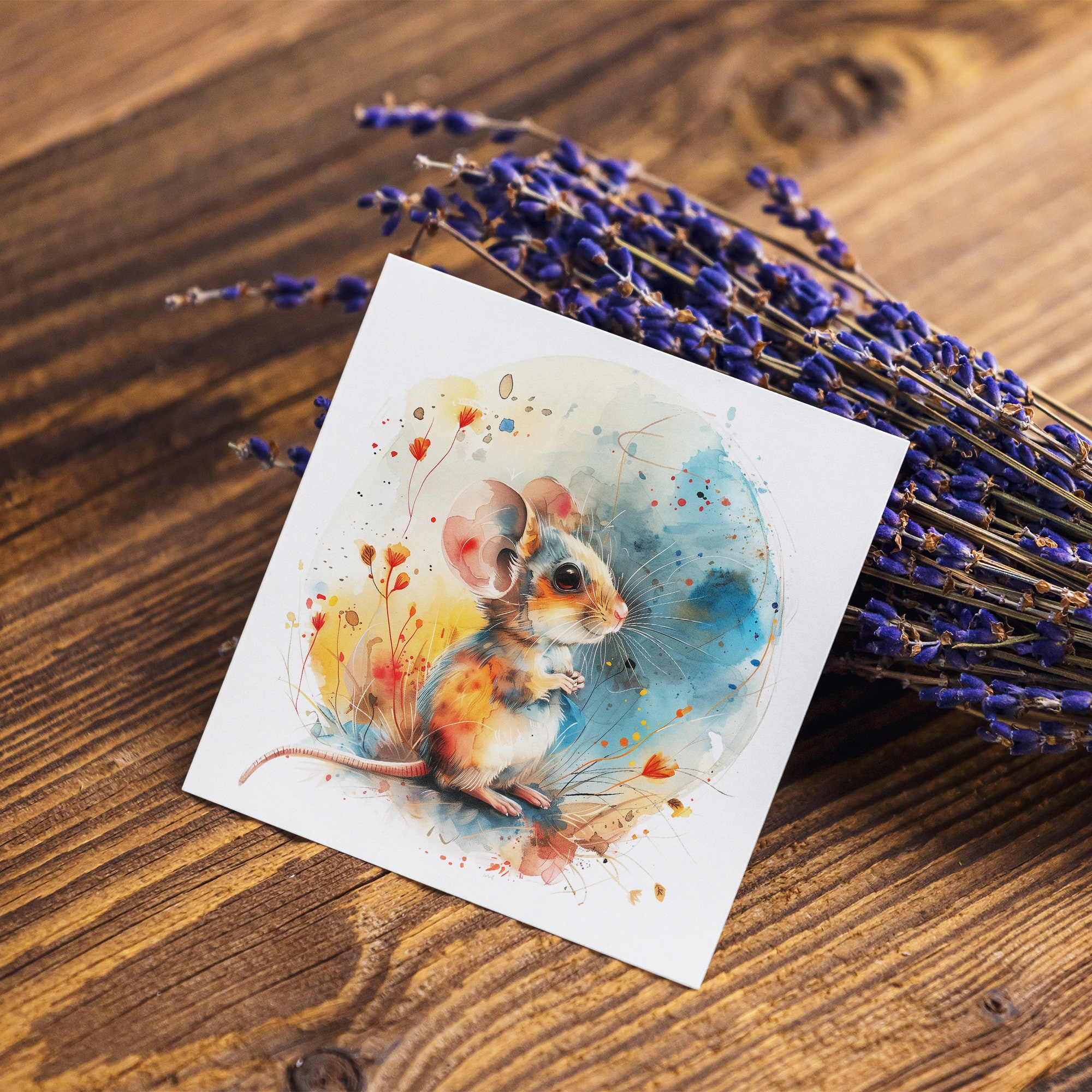 Watercolor Mouse Clipart Bundle, Cute Mouse PNG Set, Summer Mouse ...
