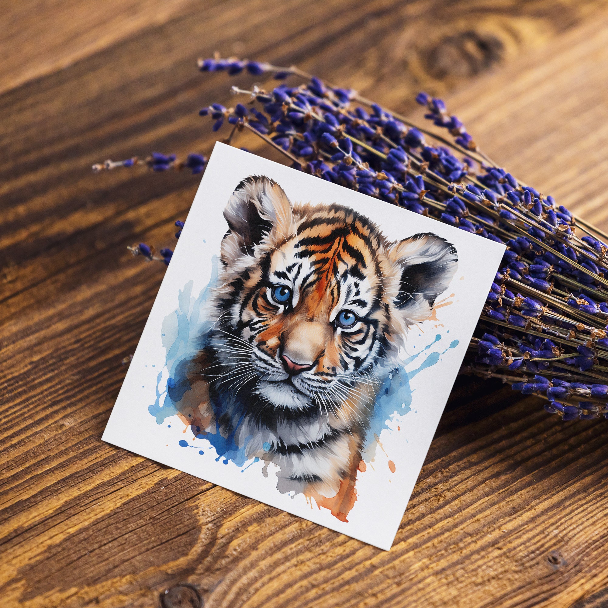 Watercolor Tiger Cub Clipart Set, Baby Tiger Printable Art, Watercolour ...