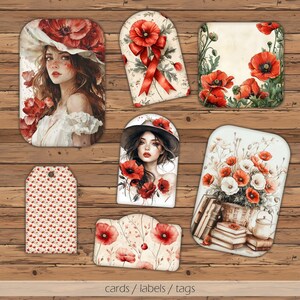 Watercolor Poppy Junk Journal Folio Poppy Junk Journal Kit Shabby Chic ...