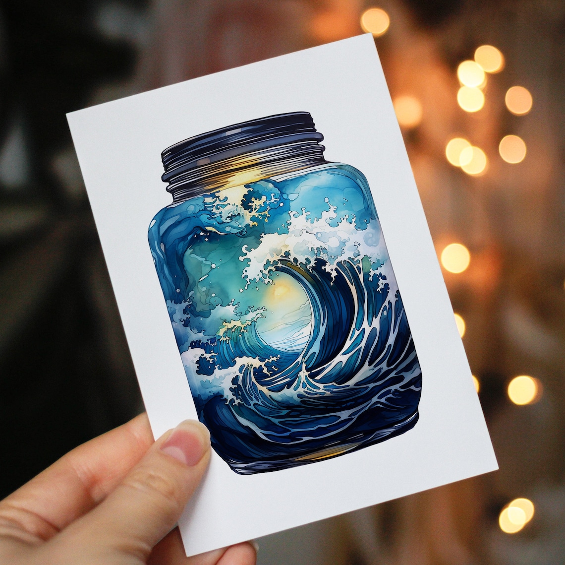 Watercolor Storm Clip Art Storm Jar PNG Storm in a Bottle PNG Stormy ...